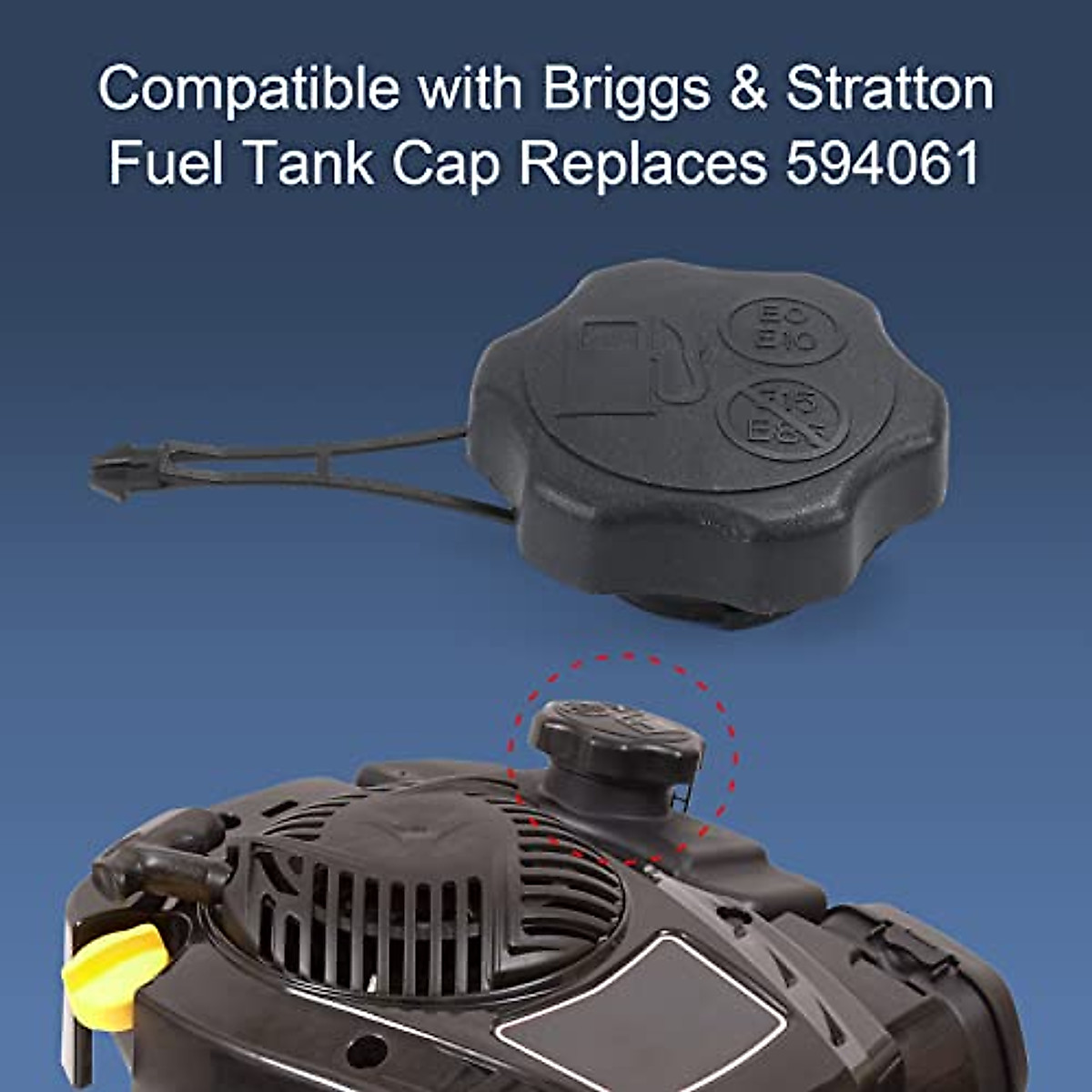DICMIC Lawn Mower Gas Cap for Briggs & Stratton 675EXi 725EXi Engine Replace# 594061