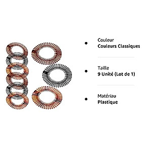 Shappy 9 Pieces Full Circular Stretch Comb Flexible Plastic Circle Comb Stretch Hair Comb Headband Hairband Holder for Women Girls, 3 Colors