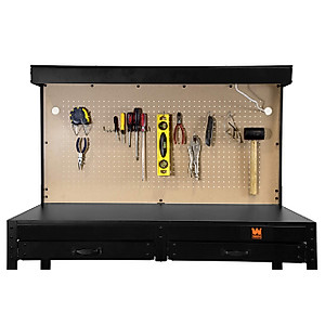 WEN WB4723T 48-Inch Workbench with Power Outlets and Light, Black