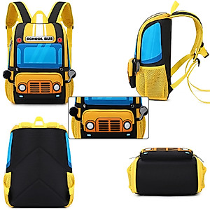 Kids Backpack for Boys Girls Preschool Bookbags 3D Cartoon Daycare Toddler Bags Yellow and Blue