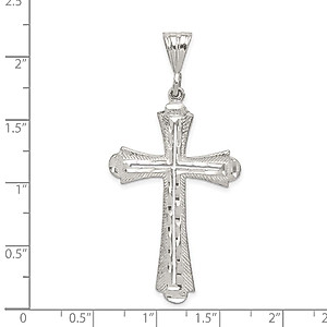 Sterling Silver Diamond-cut Cross Pendant 57mm 27mm style QC1870