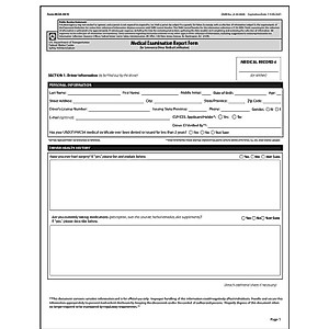 DOT Medical Examination Report Forms MCSA-5875, (1) 50 PACKMADE in USA