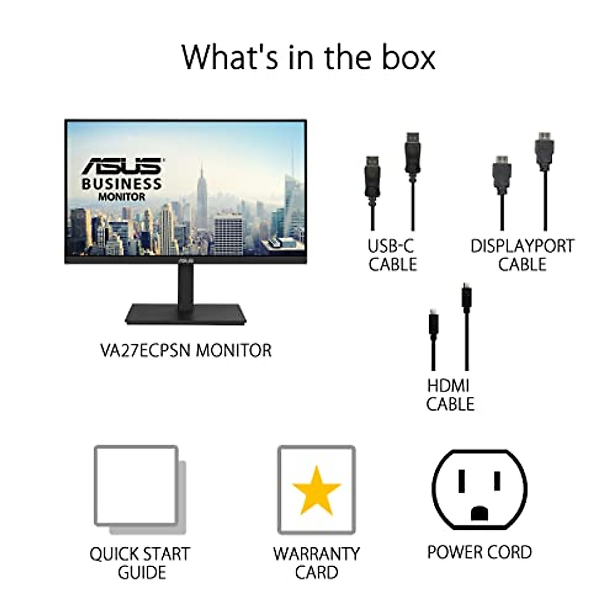 ASUS 27” 1080P Docking Monitor (VA27ECPSN) – Full HD, IPS, 75Hz, Adaptive-Sync, Speakers, Eye Care (Renewed)