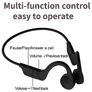 TWIFER Bluetooth 5.1 Bone Conduction Headphones Quick Lightweight and 360° Bendable Stereo Wireless Headset Sports Waterproof Earphone