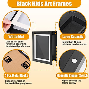 Biubee Kids Art Frames, 10 x 12.5in Picture Photo Display Storage Frame, Children Front Opening Changeable Artwork Frame with White Mat for Home School Wall Decor, 2 Pcs
