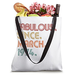 Vintage Fabulous Since March 1974 Retro 49th Birthday Tote Bag