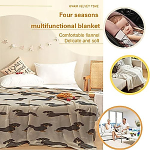 Dachshund Blanket Soft Warm Throw Blanket for Kids Adults Gift,Lightweight Cozy Luxury Flannel Blankets for Couch Bed Sofa 50"x40"