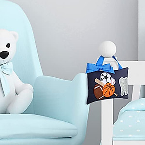 Tooth Fairy Pillow with Pocket Kids Lost Tooth Pillow for Tooth Fairy Tooth Pillow Tooth Keepsake Pouch Tooth Fairy Gifts for Girl and Boy Children Lost Tooth, 3.9 x 5.9 Inches(Ball Style)