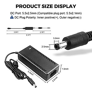 LeTaoXing 36V 3A Power Supply Adapter AC 100V~240V to DC 36 Volt Converter 108W 3amp 36 Vdc 36V/3A Transformer 5.5x2.5mm Plug for Engraver Printer Electric Drill LED Strip Light Water Pump