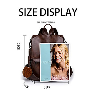 Logbagpa women Fashion backpack Purses PU Leather Anti Theft Large Ladies Handbags and Shoulder Travel Bags (1-BLACK)