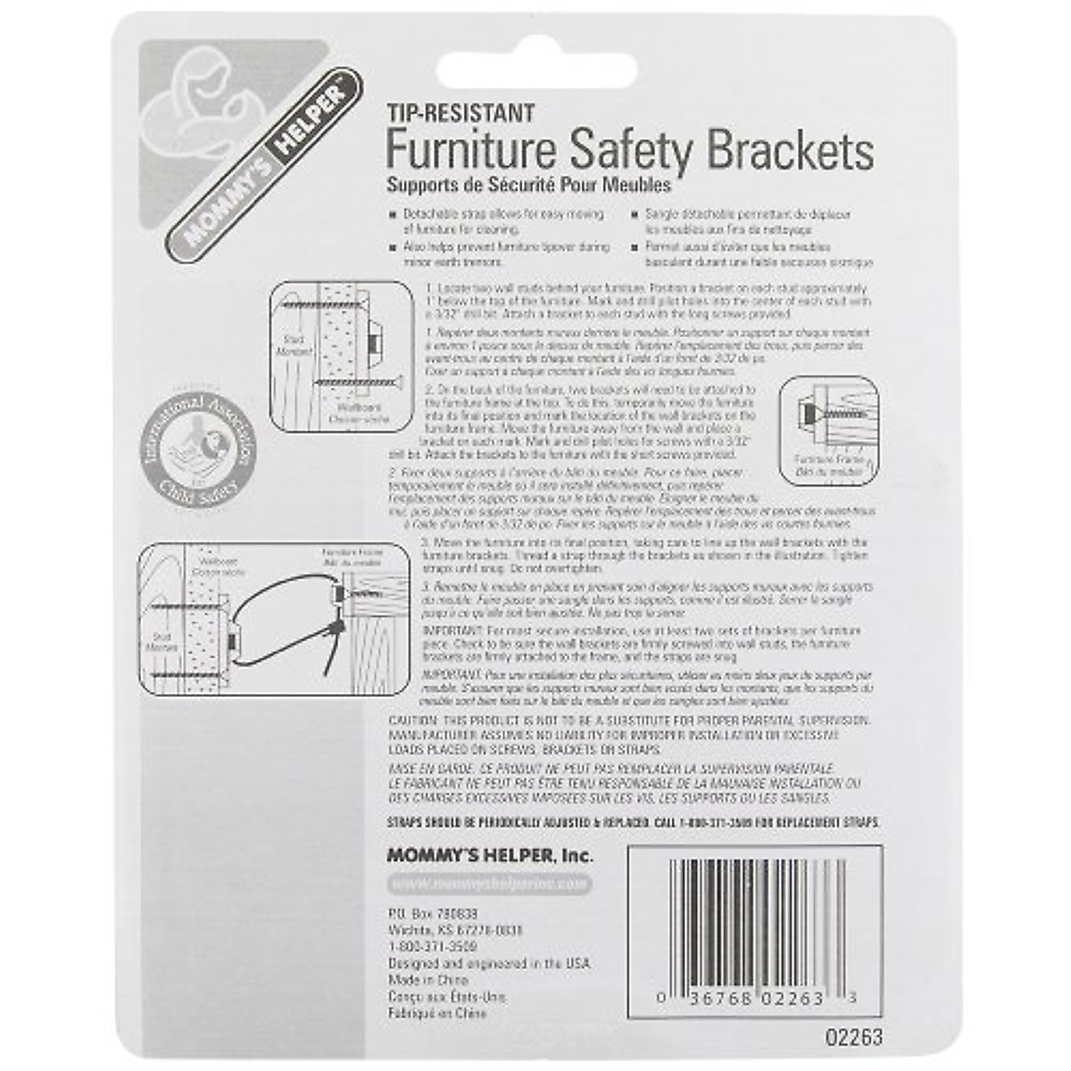 Mommy's Helper Tip Resistant Furniture Safety Brackets
