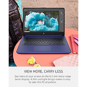 HP 2022 Newest Premium 14-inch HD Touchscreen Laptop, Intel Dual-Core Processor Up to 2.8GHz, 8GB RAM, 64GB eMMC Storage, Webcam, Bluetooth, HDMI, Wi-Fi, Blue, Windows 10 with 1 Year Microsoft 365