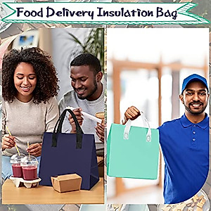 Kacctyen 100 Pcs Insulated Take Out Bags Bulk 9.5 x 6 x 9.5 in Thermal Insulation Food Bag for Coffee, Milk Tea, Hot Cold Food, Delivery Cooler Bag for Catering Restaurant Grocery Picnic (Multicolor)