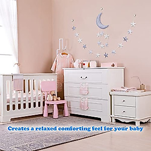 Moon and Stars Nursery Decor - Two Baby Wall Decorations for Nursery Hanging Moon Nursery Wall Decor and Separate Star Wall Baby Decor for Nursery Star Baby Nursery Garland