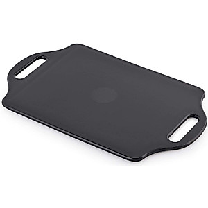 MIRRORVANA X-Large Barber Hand Held Mirror with Double Comfy Handles - Big & Long Back of Head Mirror for Men's Haircut, Barbershop, Salon and Professional Hair Stylists - 14" x 8.5" (Black)