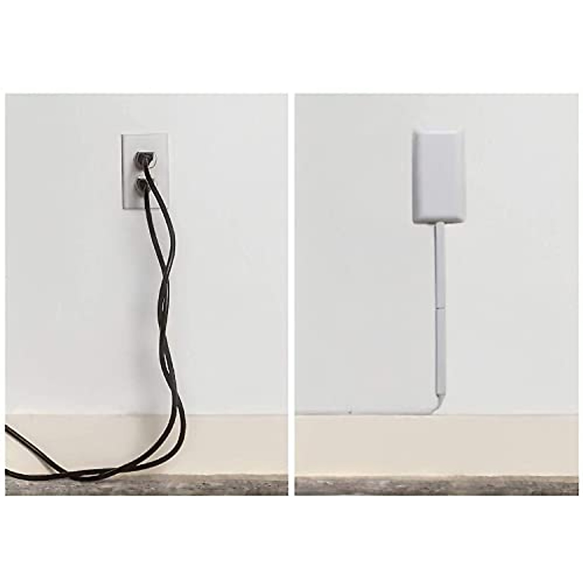 sleek socket Ultra-Thin Pet Proofing Outlet Cover with 3 Outlet Power Strip and Protective Cord Cover Kit, 8-Foot, Universal Size