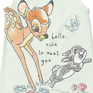 Disney Classics Bambi Newborn Baby Girls Cuddly Sleeveless Romper & Headband Green 3-6 Months