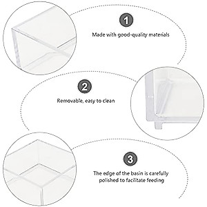 balacoo 2pcs Acrylic Reptile Terrarium Reptile Aquarium Breeding Tank Transparent Reptile Feeding Box Bathing Pool for Frogs Hermit Crabs Lizards Tank