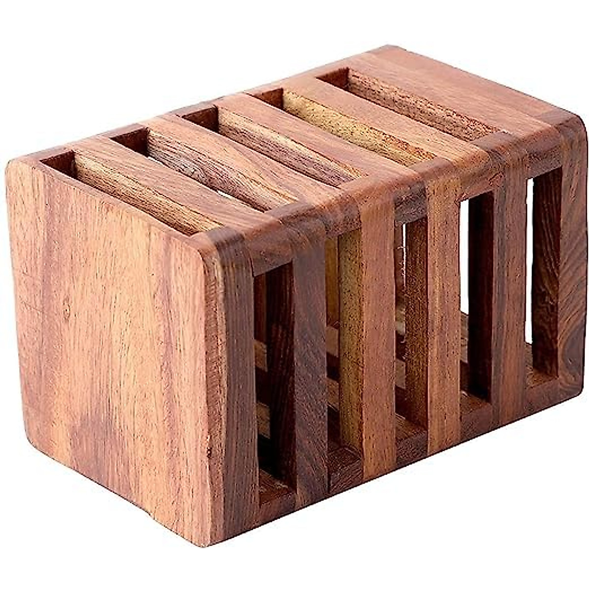 EMOH ROCED Wooden Pencil Pen Holder Cup,Desk Accessories Holder,Makeup Brush Storage Organizer,Modern Design Desktop Stationery Organizer for Office School Home Supplies,2.6x 2.6x 4 inches