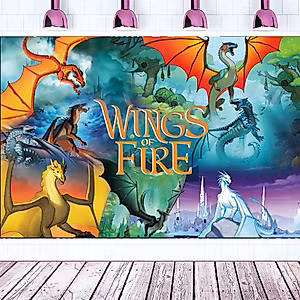 Wings of fire Themed Birthday Backdrop 5 * 3ft Party Supplies Wings of fire Theme Birthday Party Decorations