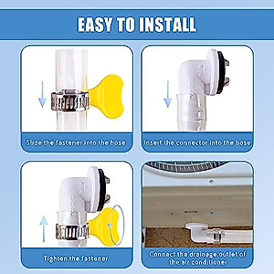 Ucandy 10ft Universal Air Conditioner Drain Hose,AC Drain Hose Elbow Fitting(3/5 inch),Window Air Conditioner Drain Kit for Window AC and Mini Split Units (White-1 Pack)
