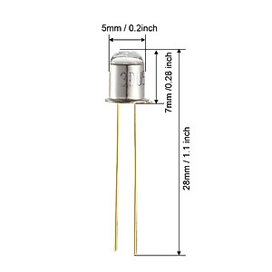 uxcell 3pcs Photosensitive Diode Photodiodes Light Sensitive Sensors,5mm Round Head Receiver Diode