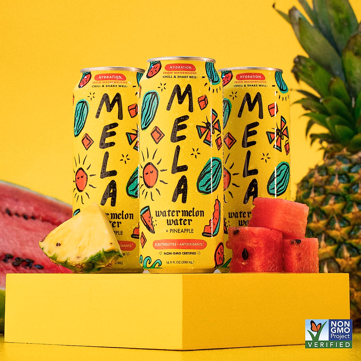 Mela Water Natural Watermelon Juice Drink, Electrolytes & Antioxidants, Natural Hydration, Coconut Water Alternative, Vitamin C, Pineapple, 11.15 fl oz (Pack of 12)