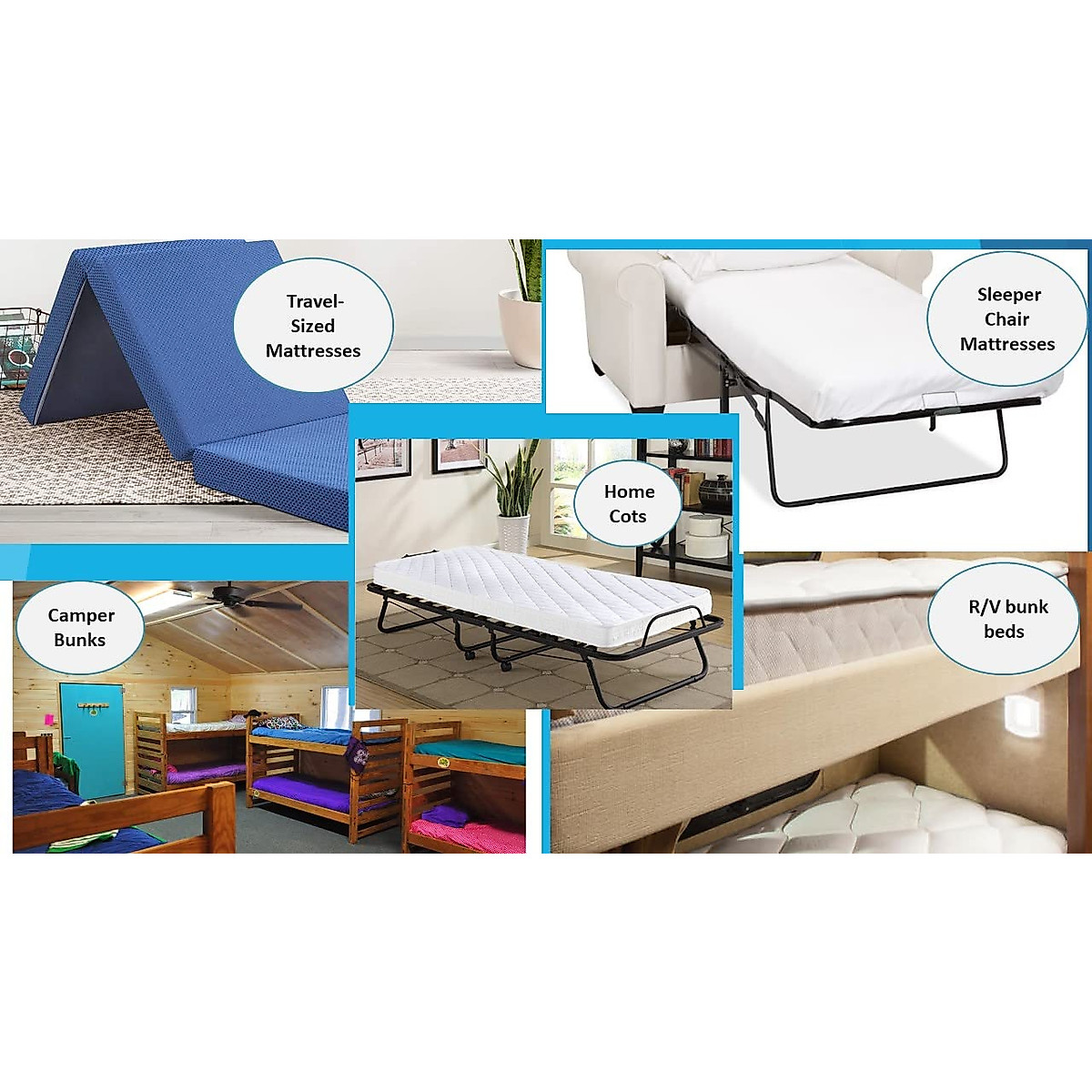 Cot Size Mattress Pad Waterproof Quilted,Cotton Top Soft Protector Cover Quilted Fitted Mattress ProtectorFits Narrow Twin/Camp Bunk/Rvs Bunk/Guest Beds 30" X 75" X 10"