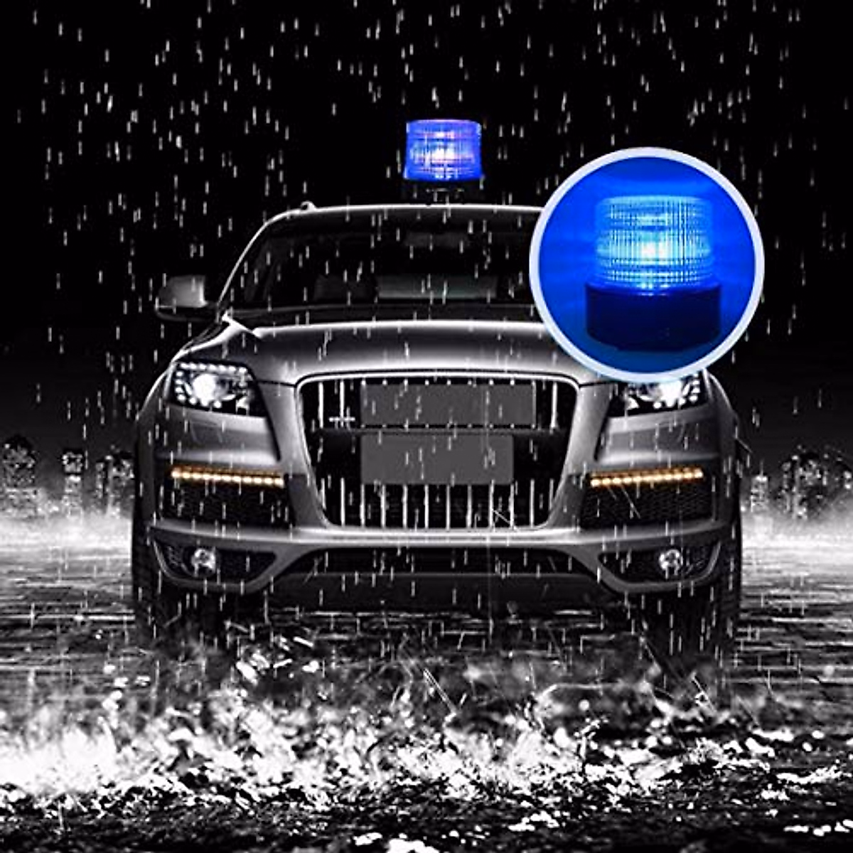 TOPKU Battery LED Strobe Light, Rechargeable Magnetic Flashing Emergency Warning Beacon,8 Color Remote Control, Univisal for Vehicles