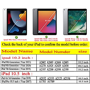 Tendmart Case Compatilbe with iPad 9th / 8th / 7th Generation 10.2 inch Model MYLF2LL/A MYLD2LL/A MYLC2LL/A MYN32LL/A MYL92LL/A MYLA2 Also for Kids Case Air 3rd Gen / Pro10.5 inch (Pink)