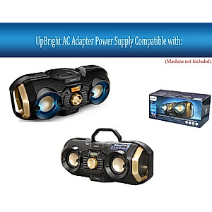 UpBright 12V AC/DC Adapter Compatible with Philips PX840T CD Soundmachine Bluetooth 50W Dynamic Light PX840T/05 PX840T/12 PX840T/37 PX840T/55 PX840T/77 HB40-1203000SPA HB40-1203004SPA Power Supply