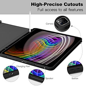 HOTLIFE Case with Keyboard for iPad Air 13 inch （M2 2024 ）,Keyboard Case for iPad Pro 12.9 6th/5th Generation, Wireless Detachable Keyboard- with Pencil Holder for New iPad Air 13-inch/iPad Pro 12.9
