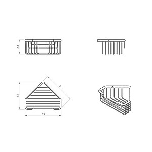 Gedy Gedy 2483 Wire Corner Shower Basket, Chrome