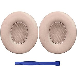 Beats Solo 3 Wireless Ear Pads Replacement, BUTIAO Protein Leather Memory Foam Headphone Earpads Ear Cushion Pad for Beats by Dre Solo 3 Wireless & Solo 2 Wireless Over Ear Headsets (Champagne)
