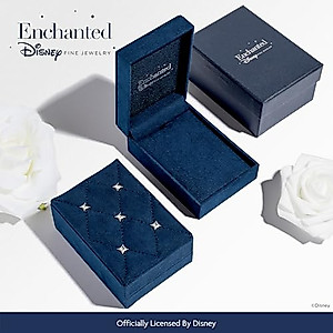 Jewelili Enchanted Disney Fine Jewelry Sterling Silver 8x6 MM Oval Cut Red Garnet and 1/6 Cttw Natural White Round Diamonds Snow White Bow Ring Size 5