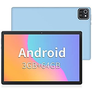 Android 11 Tablet 10inch Phablet, Large Storage 64GB Tablets Dual Stereo Speakers 512GB Expand, Octa-core Processor 3GB RAM 6000mAh Big Battery 10.1'' IPS HD Screen Google Tableta Tab(Blue)