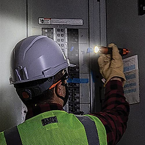 Klein Tools 56413 Rechargeable 2-Color LED Flashlight, Holster, Spotlight, Floodlight, Red LED, 1000 Lumens, USB Cable, Camping, Hunting