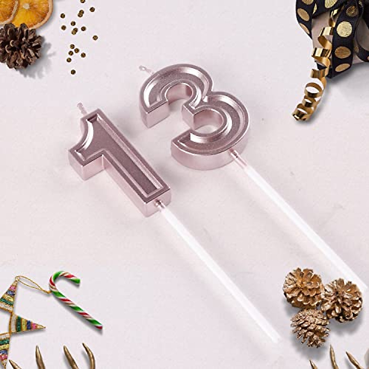 BEAN LIEVE 13th Birthday Decorations - Including 13th Birthday Sash, 13th Birthday Diamond Crown/Tiara, Birthday Candles and Cake Toppers, Rose Gold Maiden Gift 13th Birthday Celebration.