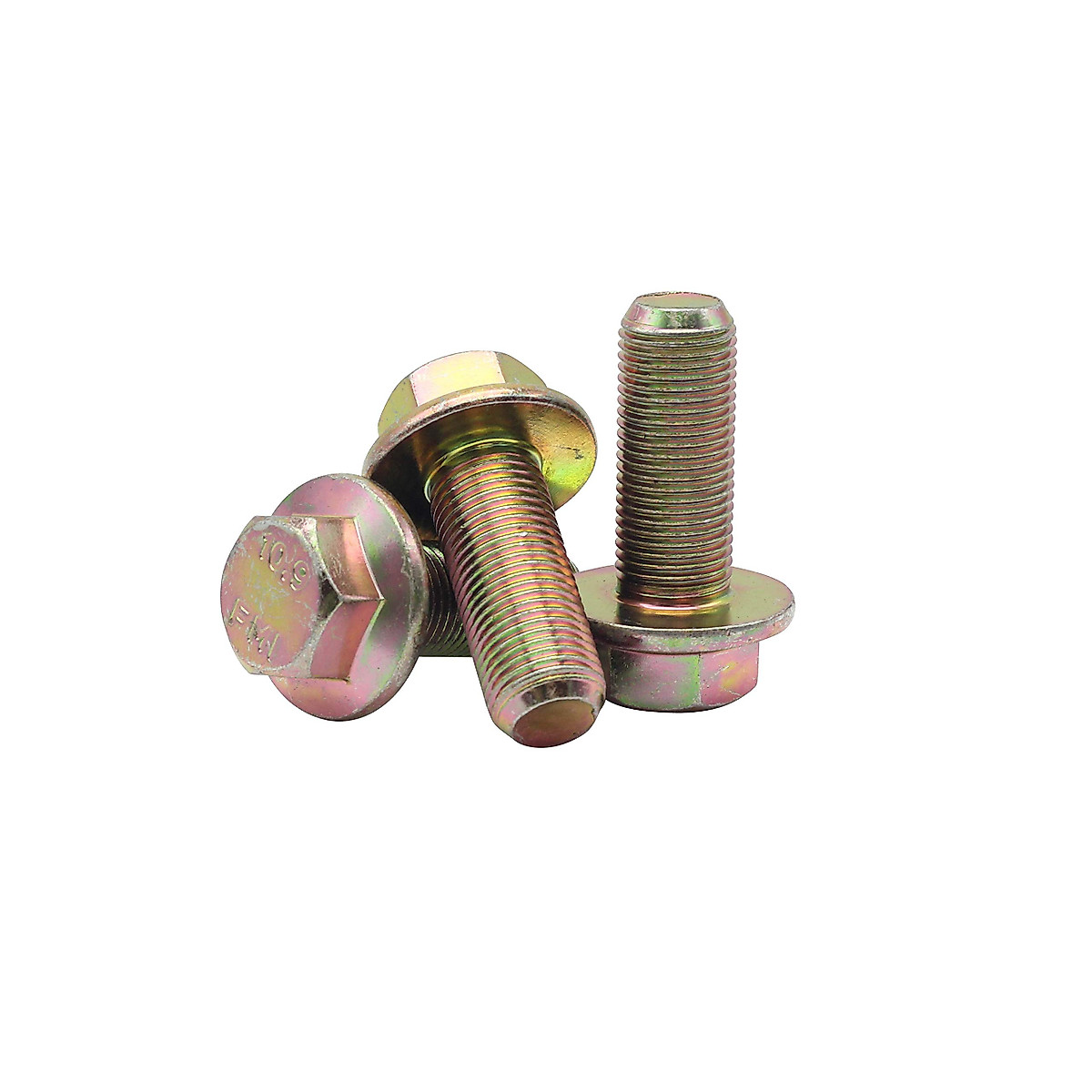 (3pcs) BelMetric M16X1.5X40 Metric Hardened Fine Thread Hex Head Flange Bolt, DIN 6921, Class 10.9, Black Finish, BFD16X1.5X40YLW-3