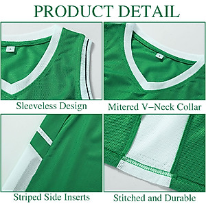 Sintege 12 Pcs Blank Basketball Jersey Youth Basketball Practice Jerseys Athletic Sports Shirts Plain Boys Team Uniform (Green)