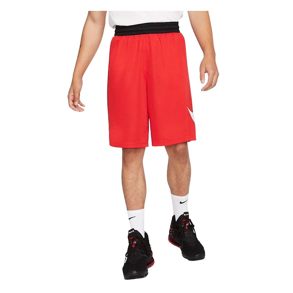 Nike Men's HBR Loose Fit Basketball Shorts (Red, Large)
