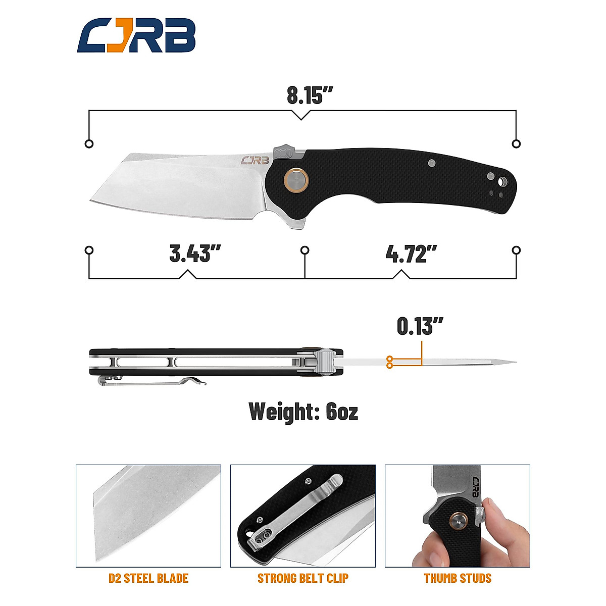 CJRB Crag Blue Bundled with Crag Black Great EDC Knife Companion