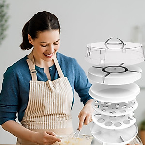 Crazy Chef Premium 6 in 1 Cupcake Carrier with Lid Collapsible Portable Cupcake, Deviled Egg, Pie, Chips and Dip and Cake Container - BPA Free