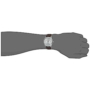 Casio #MTP-V002L-7B Men's Standard Analog Leather Band Easy Reader Day Date Watch