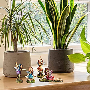 Mosama Fairy Garden 4pcs Yoga Fairy - Miniature Fairy Garden Accessories Outdoor or Indoor - Decorate Yours - Present as a Gift - Get Yoga Inspiration with Our Fairy Figurines