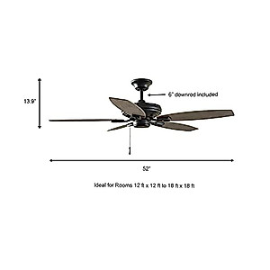Hampton Bay North Pond 52 in. Indoor/Outdoor Matte Black Ceiling Fan