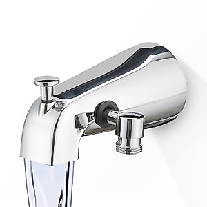 Sperwoesy All Metal Tub Spout with Diverter Chrome, Fits 1/2” or 3/4" Threaded Pipes, Bathtub Faucet with Shower Diverter for Convenient Water Control