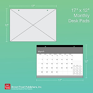 Paradise 2022 17 x 12 Inch Monthly Desk Pad Calendar, Scenic Travel Nature Tropical