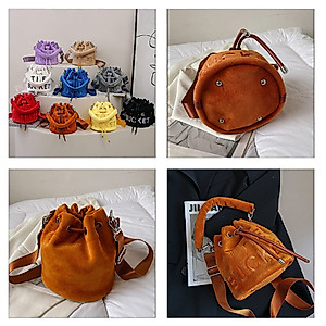 Cosetten Hobo Bags for Women, Small Bucket Bag, Soft Plush Hobo Purses, Crossbody/Handbag(7.9 * 7.9 * 8.3in) (Black)