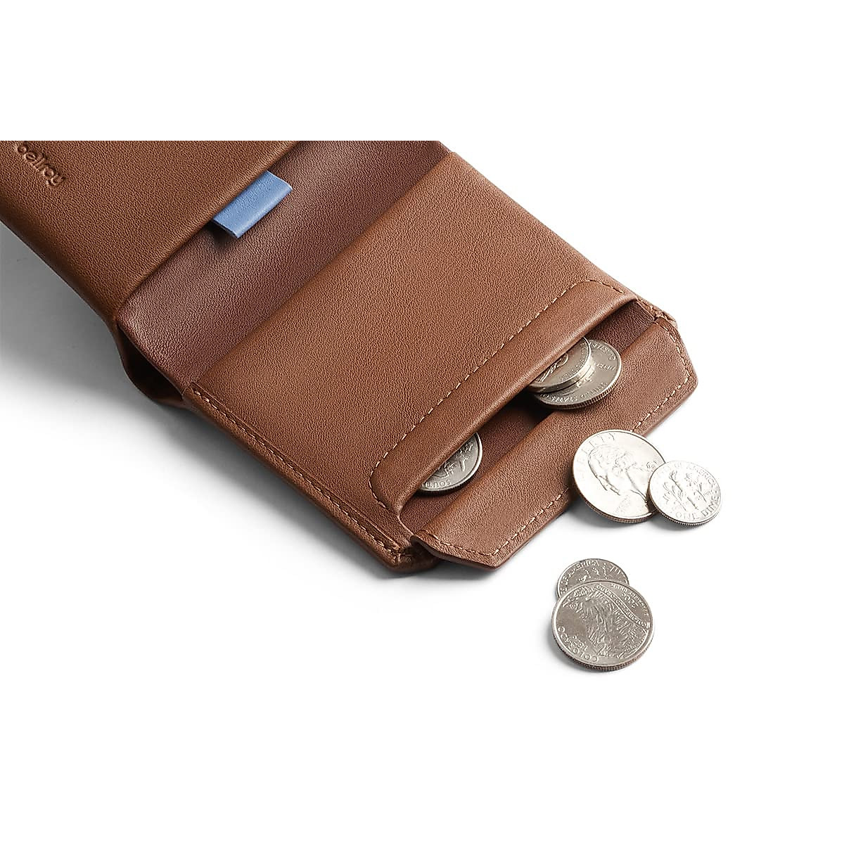 Bellroy Coin Wallet (Slim Coin Wallet, Bifold Leather Design, Holds 4-8 Cards, Magnetic Closure Coin Pouch) - Hazelnut